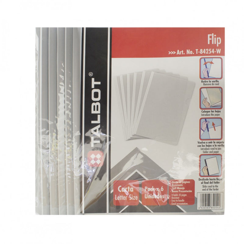 Flips de Plástico Transparente Tamano Carta Talbot – materiales.com.bo